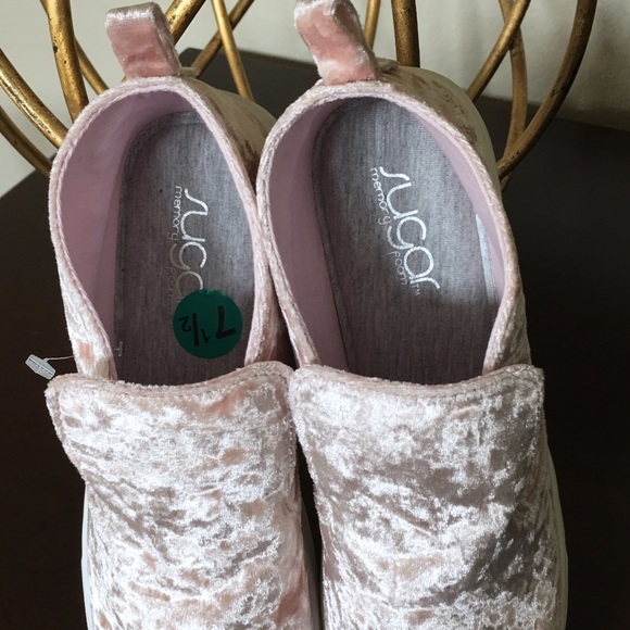Sugar | Shoes | Sugar Memory Foam Velvet Blush Pink Shoe 75 | Poshmark